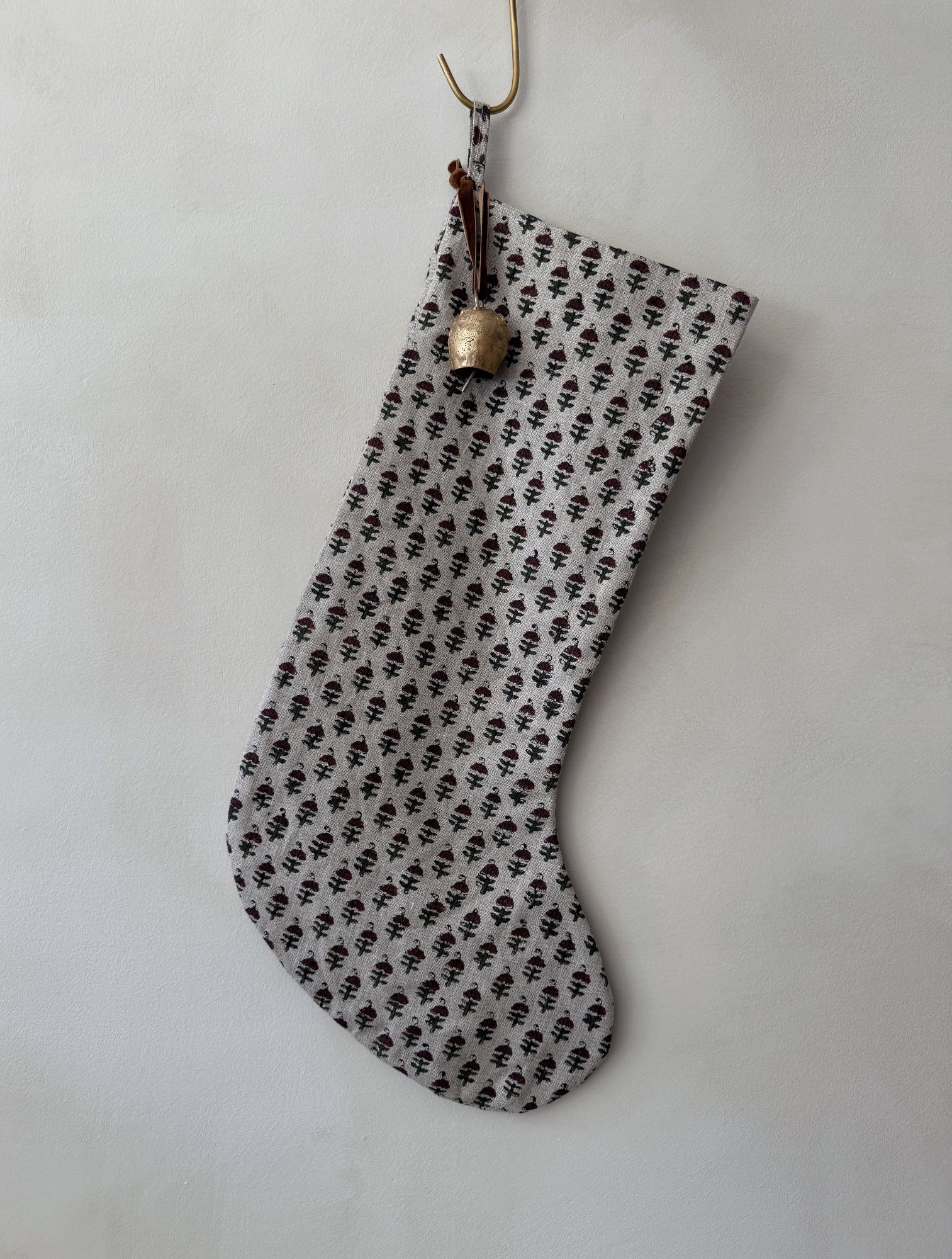 Indian Block Print Stocking no. 03 - Saffron + Poe